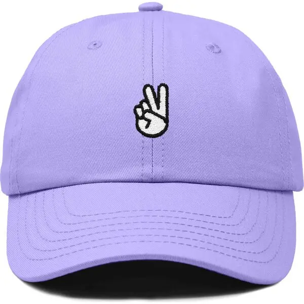 DALIX Peace Sign Embroidered Cap - Lavender