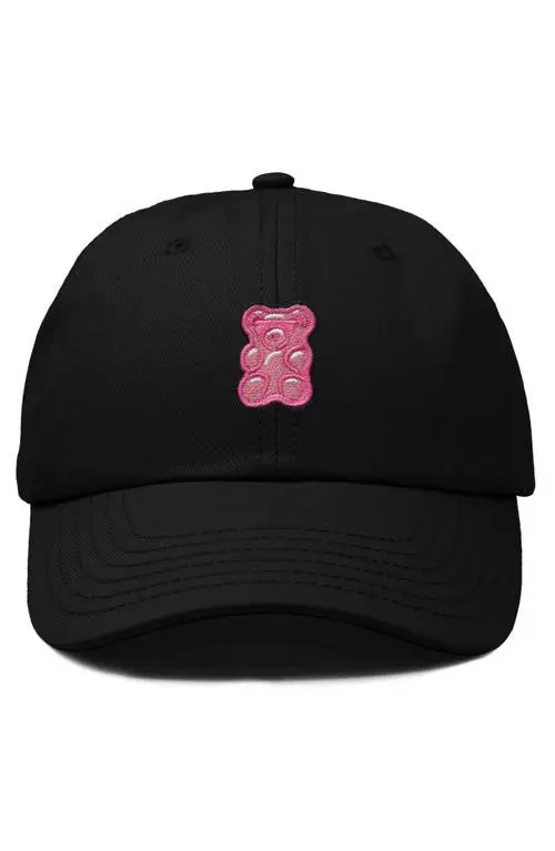 DALIX Gummy Embroidered Baseball Cap - Black