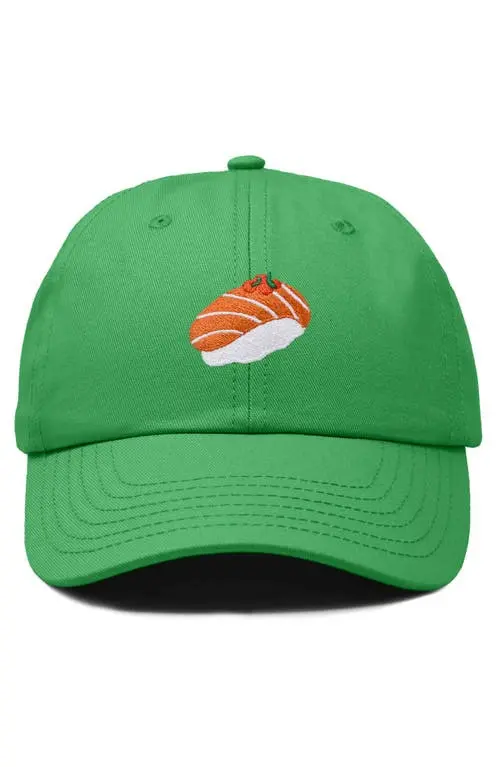 DALIX Salmon Sushi Embroidered Cap - Kelly Green
