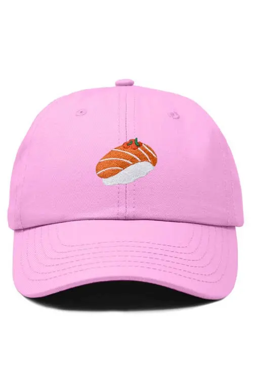 DALIX Salmon Sushi Embroidered Cap - Light Pink