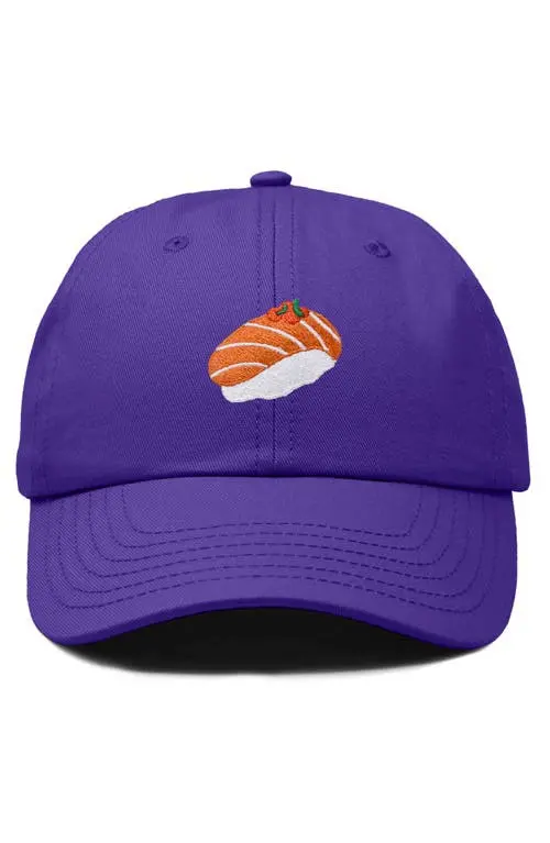 DALIX Salmon Sushi Embroidered Cap - Purple
