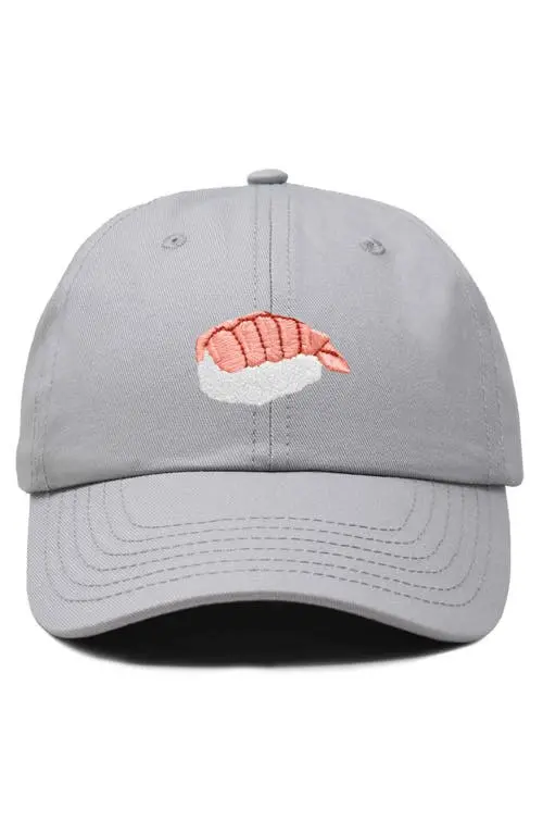 DALIX Shrimp Sushi Embroidered Cap - Gray