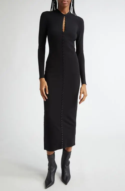 Alexander Wang Long Sleeve Knit Button-up Body-con Dress