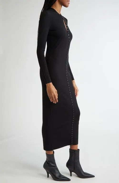 Alexander Wang Long Sleeve Knit Button-up Body-con Dress