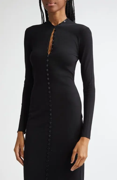 Alexander Wang Long Sleeve Knit Button-up Body-con Dress
