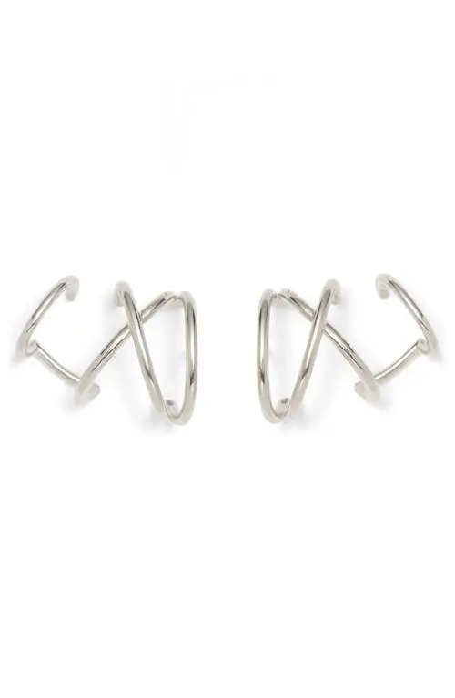 Lady Grey X Ear Cuff Earrings - Silver