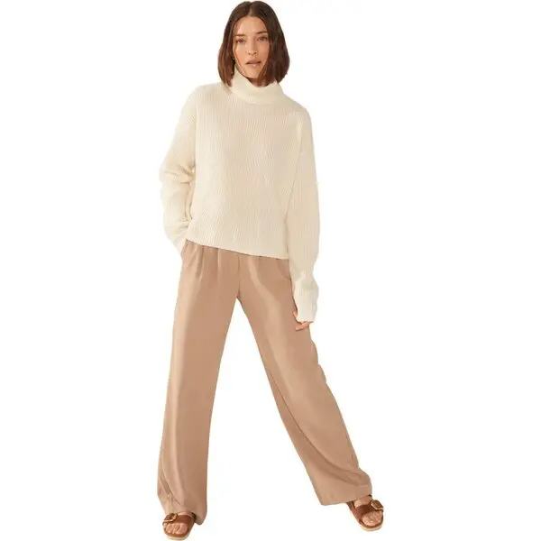 Italic Ellie Chunky Cashmere Turtleneck Sweater In Ivory - 55% Off