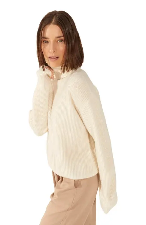 Italic Ellie Chunky Cashmere Turtleneck Sweater In Ivory - 55% Off