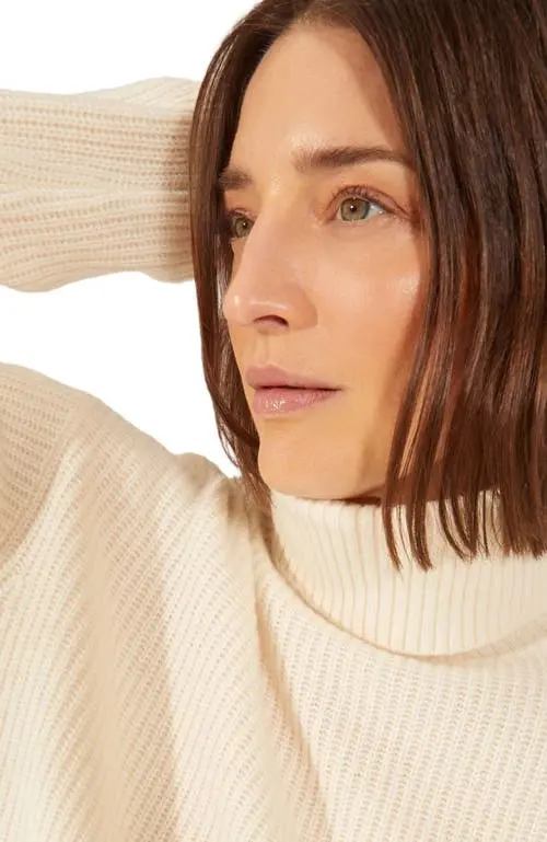 Italic Ellie Chunky Cashmere Turtleneck Sweater In Ivory - 55% Off