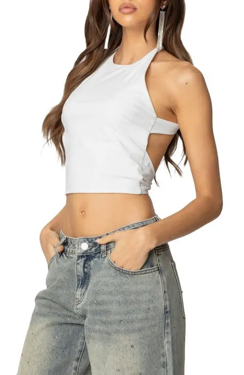 EDIKTED Caity Halter Top - Off-white