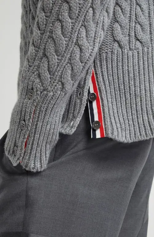 Thom Browne Classic Cable Knit Cashmere Turtleneck Sweater