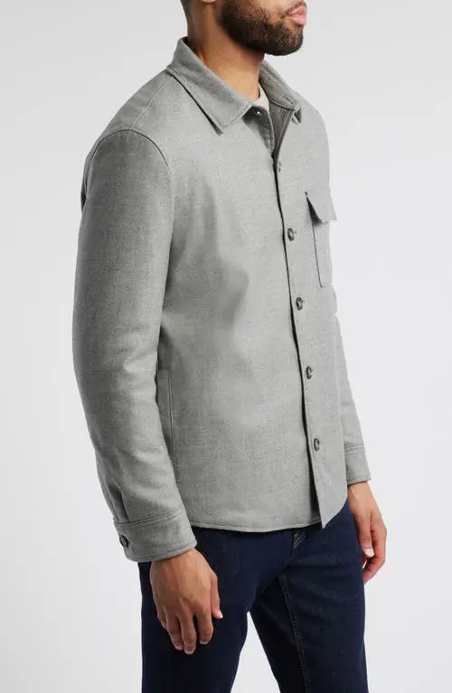 Hugo Boss Corvin Inpad Virgin Wool Blend Overshirt - Open Gy