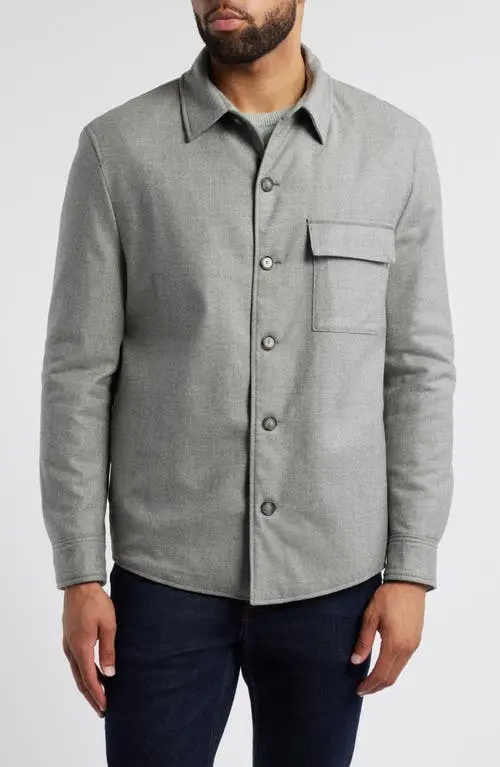 Hugo Boss Corvin Inpad Virgin Wool Blend Overshirt - Open Gy