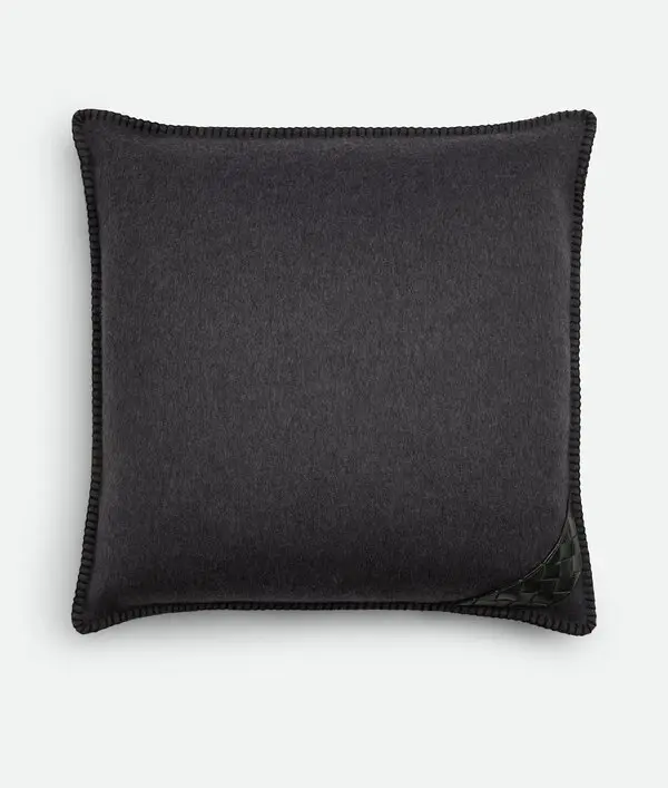 Bottega Veneta Intrecciato Patch Cushion - Grey/black