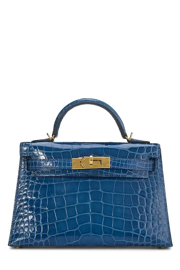 Hermès Kelly Sellier Mini Bag Alligator - Blue