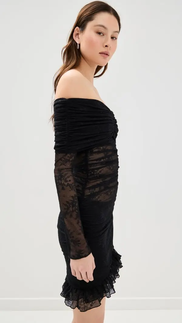 afrm black lace dress Marsaille Dress