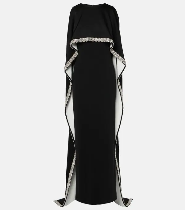 Roland Mouret Embellished Satin Crêpe Gown - Multicoloured