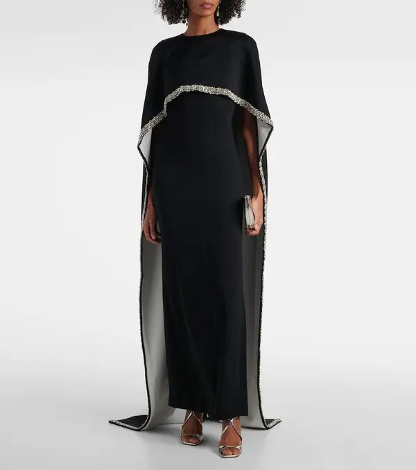 Roland Mouret Embellished Satin Crêpe Gown - Multicoloured