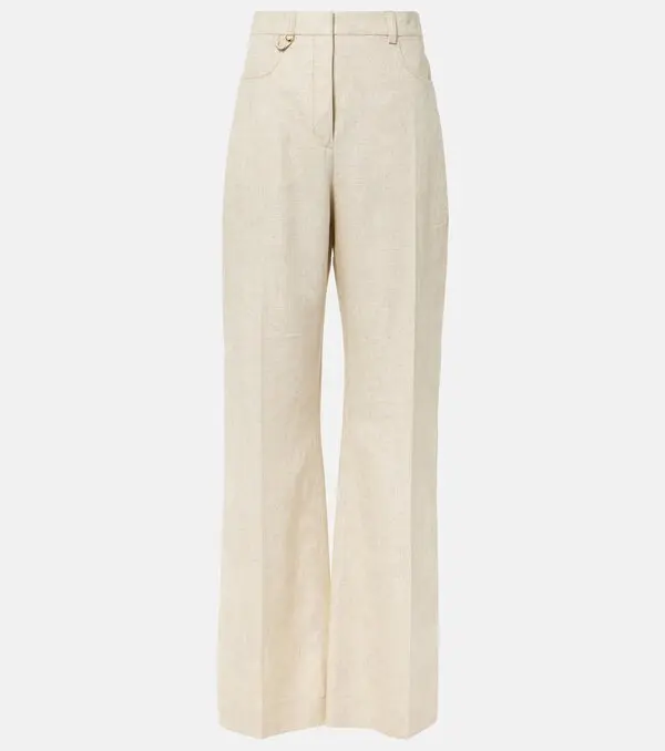 Jacquemus Sauge High-rise Straight Pants - Beige