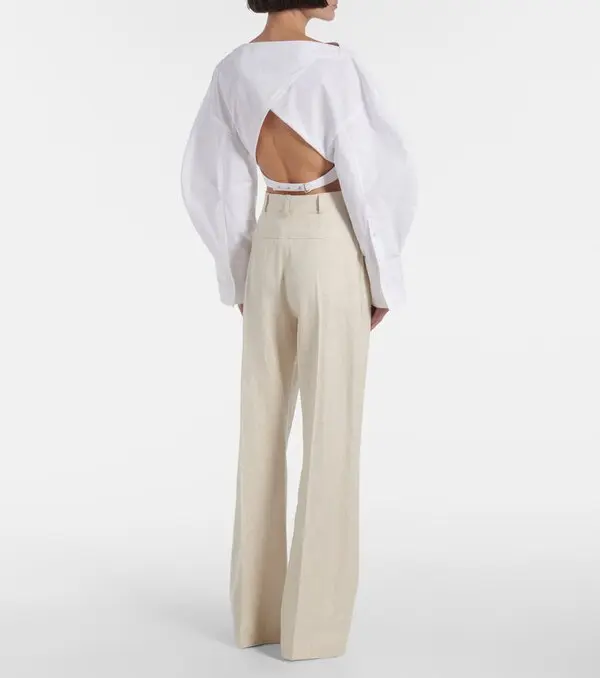 Jacquemus Sauge High-rise Straight Pants - Beige