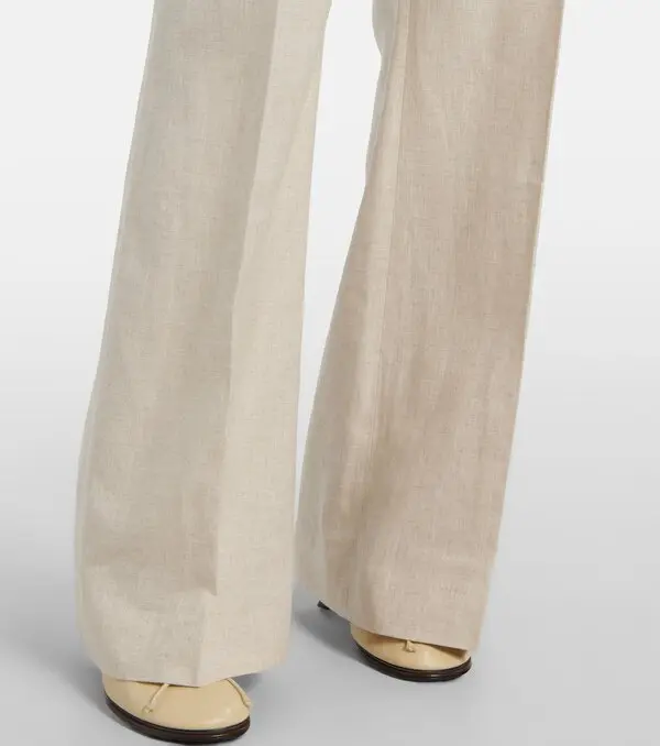 Jacquemus Sauge High-rise Straight Pants - Beige