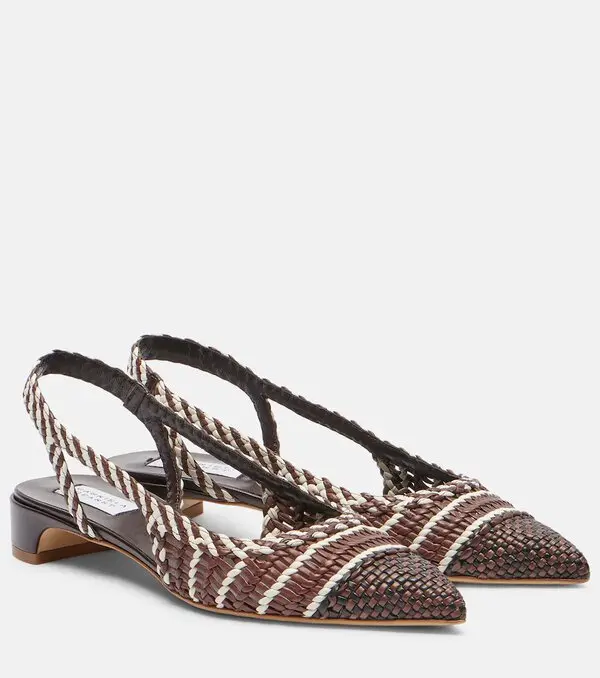 Gabriela Hearst Perro Braided Leather Slingback Pumps - Multicoloured