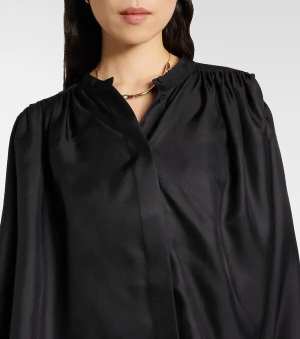 RÓHE Pleated Silk Blouse