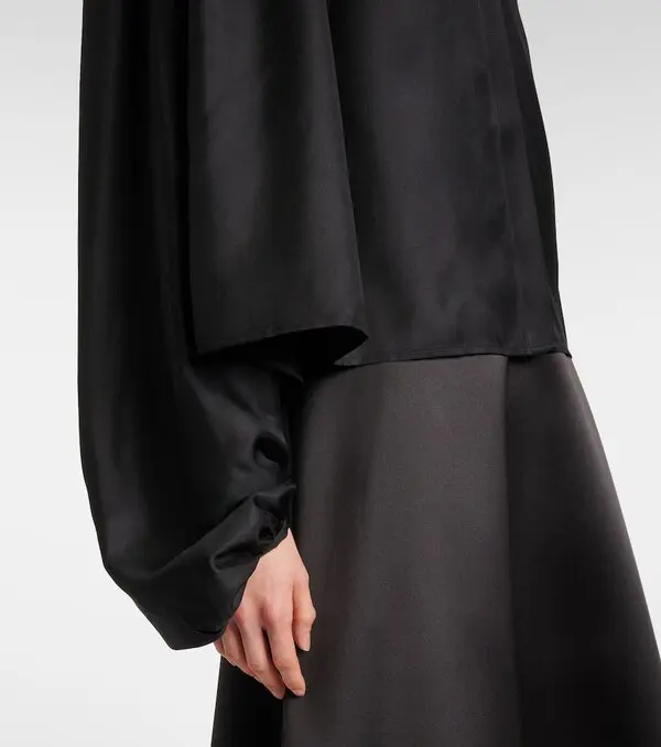 RÓHE Pleated Silk Blouse