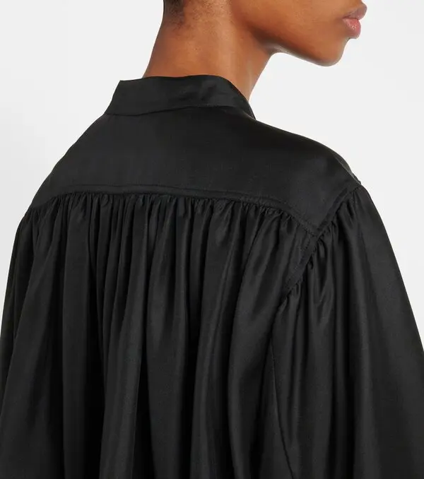 RÓHE Pleated Silk Blouse