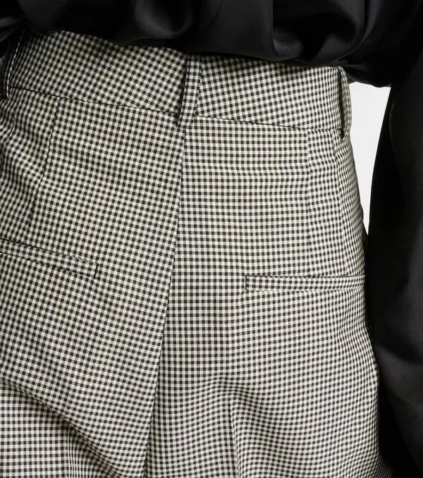 RÓHE Gingham Wool-blend Wide-leg Pants