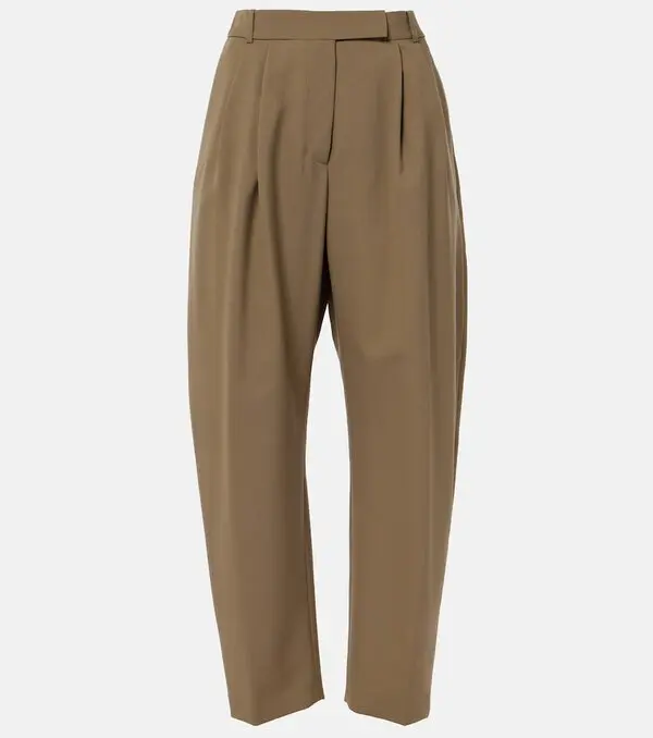 RÓHE High-rise Barrel-leg Trousers - Brown