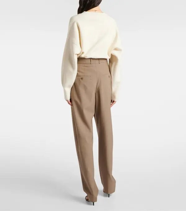 RÓHE High-rise Barrel-leg Trousers - Brown
