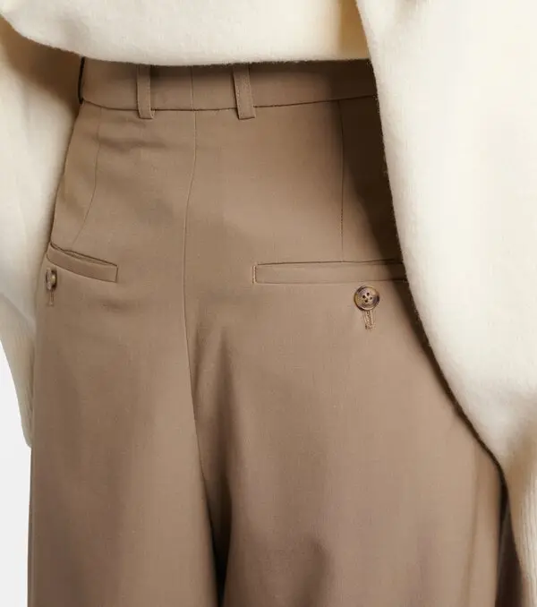 RÓHE High-rise Barrel-leg Trousers - Brown