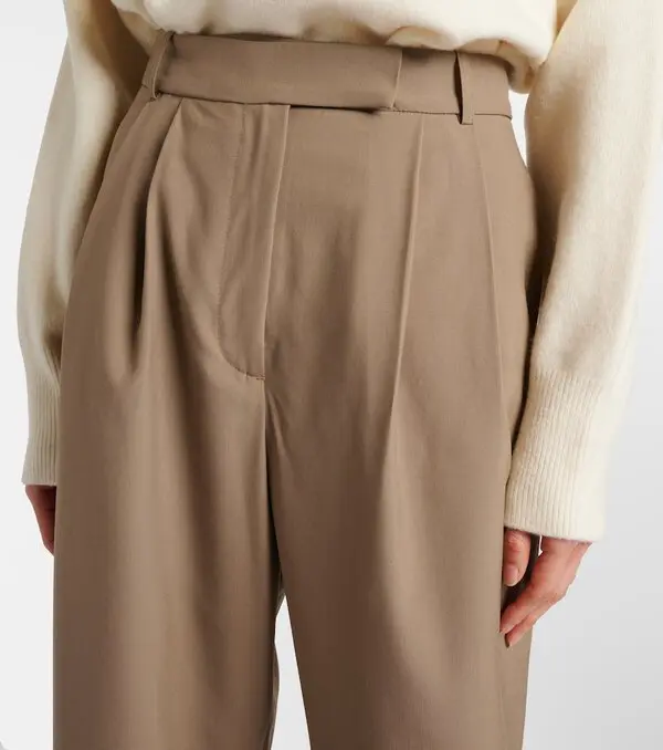 RÓHE High-rise Barrel-leg Trousers - Brown
