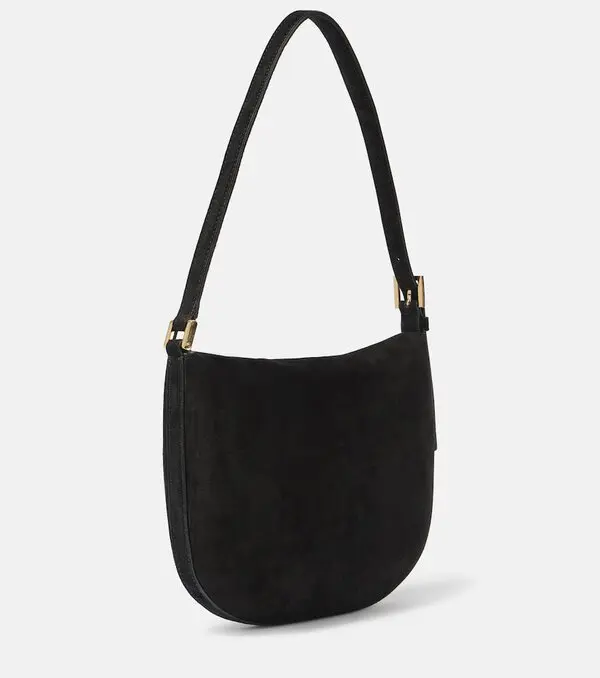 Savette Tondo Small Suede Shoulder Bag - Black