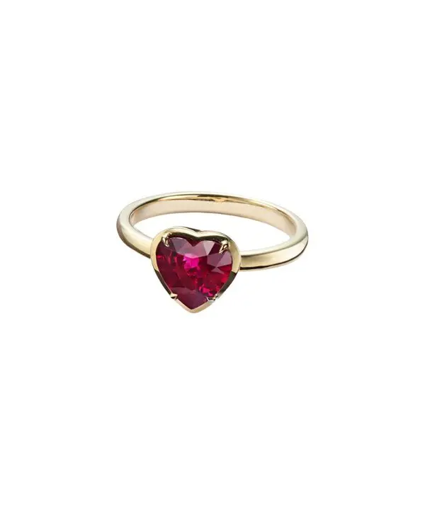 ANITA KO Heart Shaped 18kt Ring With Ruby - Gold