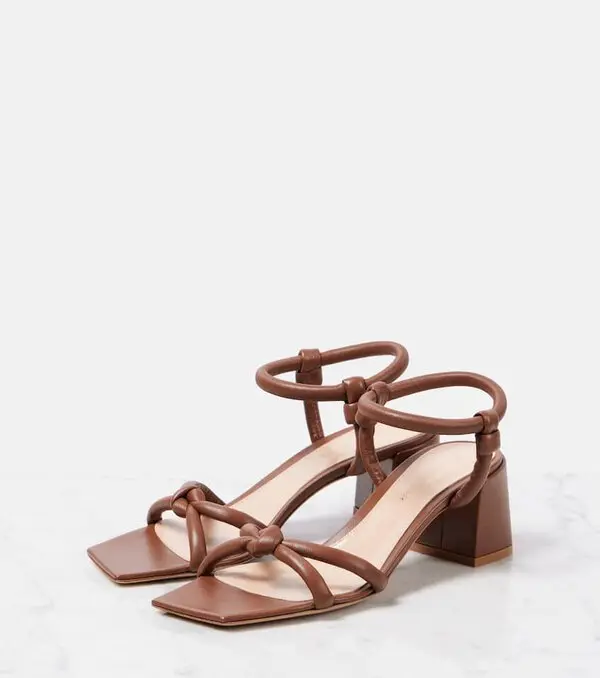 GIANVITO ROSSI Juno 55 Leather Sandals - Brown