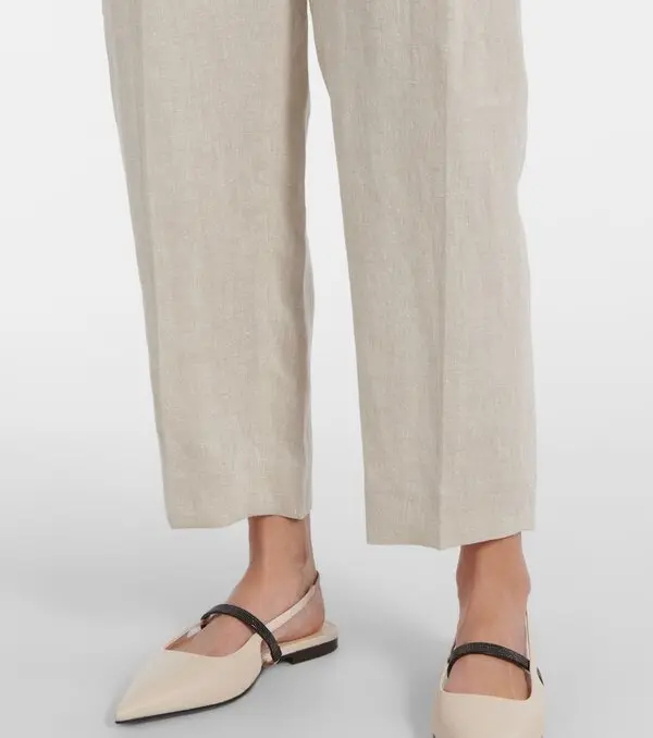 Brunello Cucinelli Linen-blend Straight Trousers