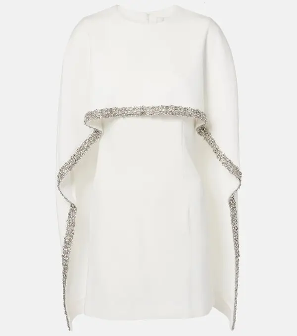 Roland Mouret Embellished Satin Minidress - White