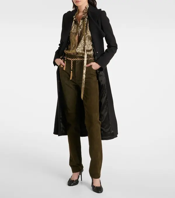 Chloé Ruffled Lamé Silk-blend Blouse