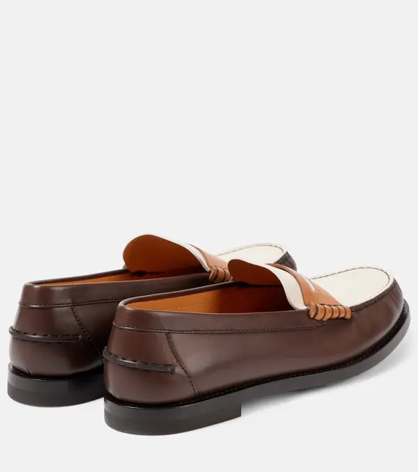 TOD'S Colorblocked Leather Penny Loafers - Multicoloured