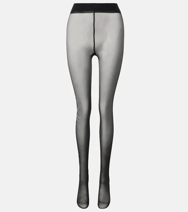 Blumarine Embellished Tights - Black