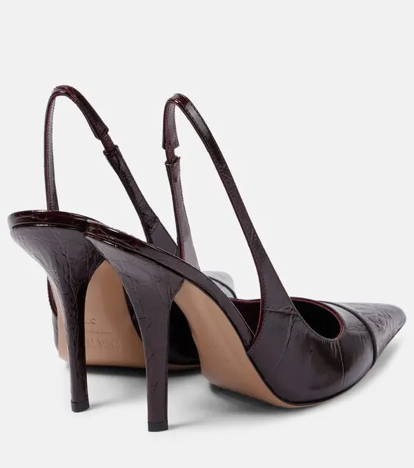 Paris Texas Miranda 105 Croc-effect Leather Slingback Pumps
