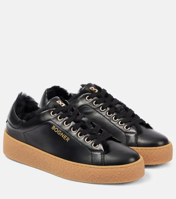 Bogner Lucerne Shearling-lined Leather Sneakers - Black