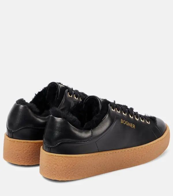 Bogner Lucerne Shearling-lined Leather Sneakers - Black