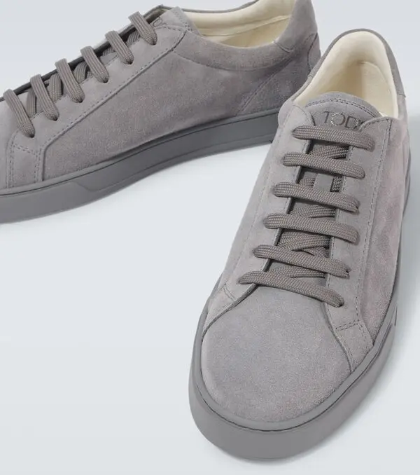 TOD'S Suede Lace-up Sneakers - Grey