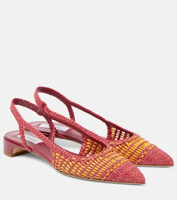 Gabriela Hearst Perro Leather Slingback Flats - Pink