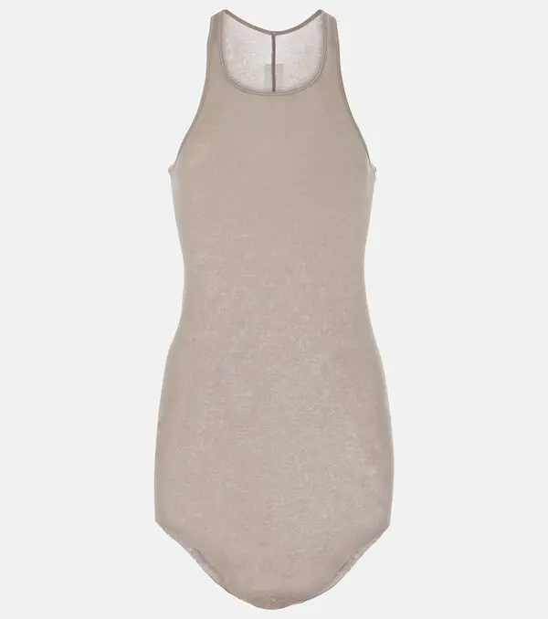 Rick Owens Ribbed-knit Cotton Tank Top - Beige