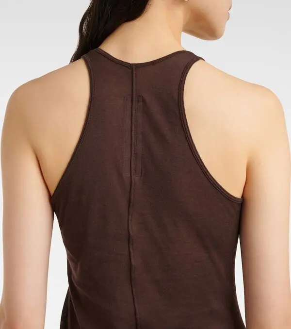 Rick Owens Ribbed-knit Cotton Tank Top - Brown