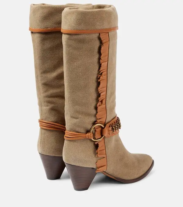 Isabel Marant Levon Canvas Cowboy Boots